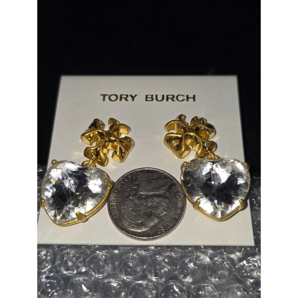 Tory Burch | Jewelry | Tory Burch Gold New Roxanne Czech Stone Clear ...